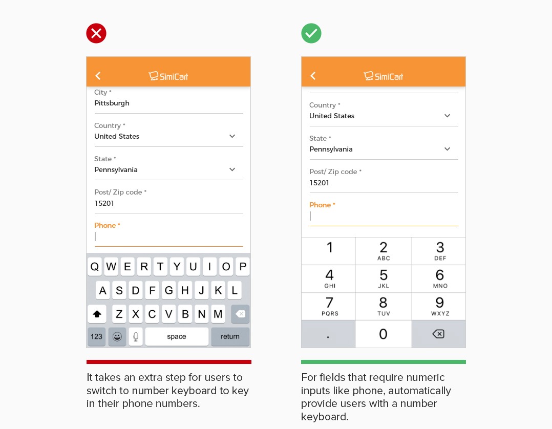 Mobile app search design & Form Entry (with examples)