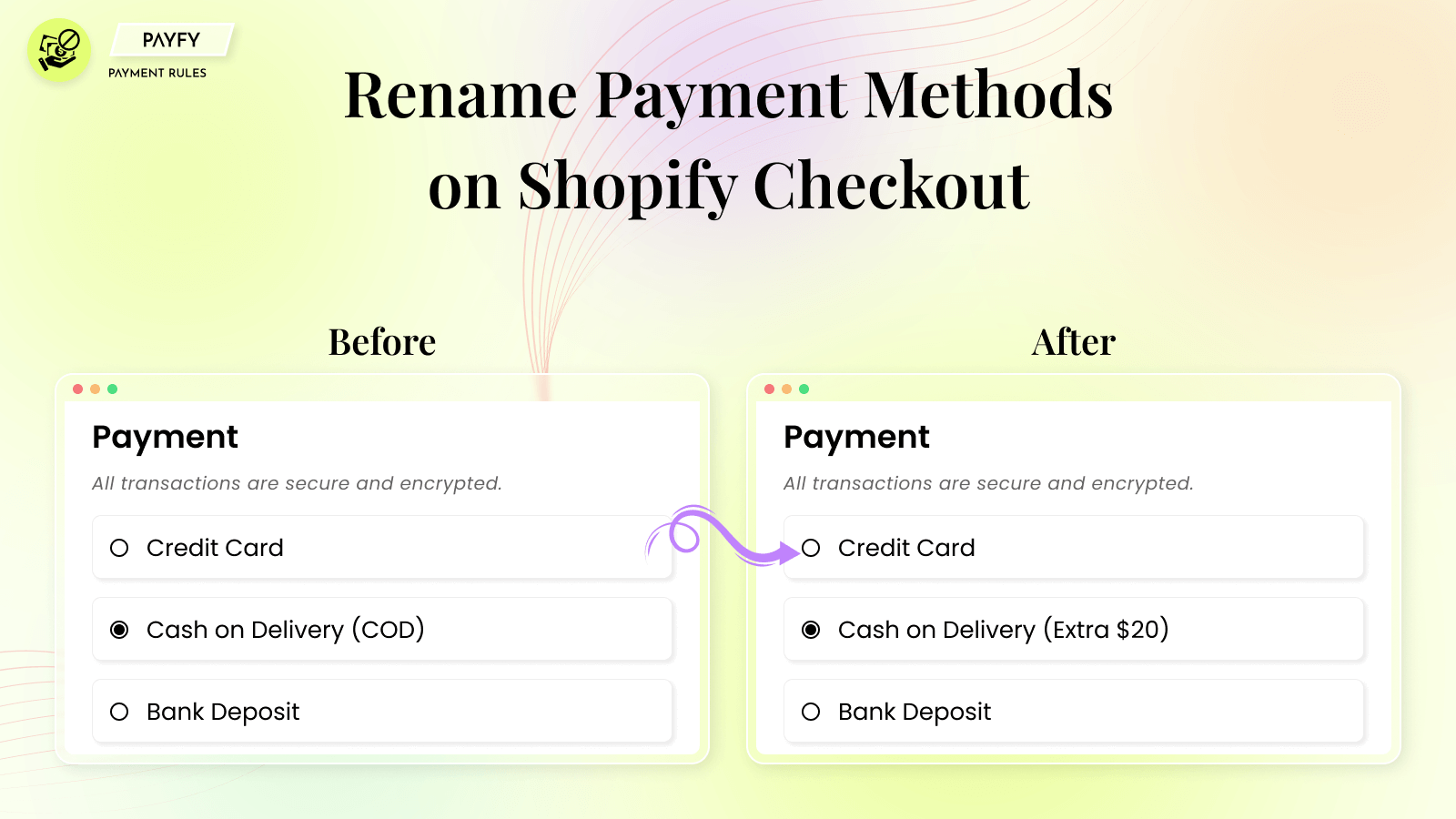 Shopify Checkout: Hide-Rename Payment & Shipping Option