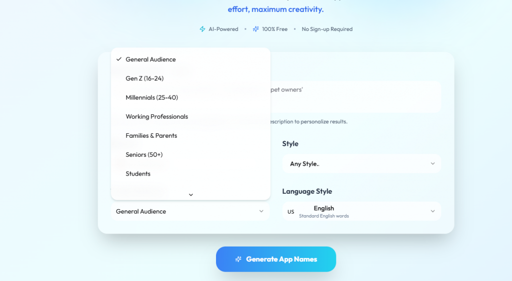 Simicart Free AI App Name Generator (Just 5 Clicks!)