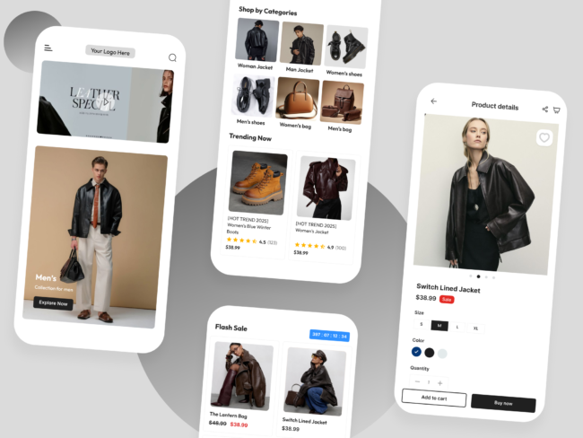 Leather Fashion App UI Design Template