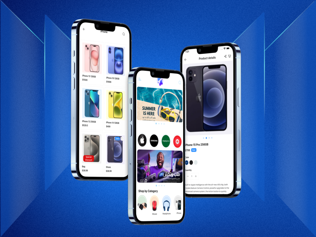 Mobile Stores App Design Template For Shopify