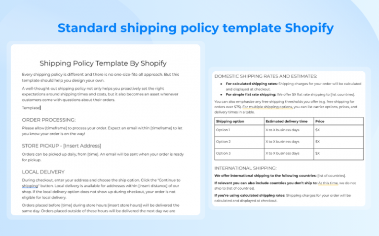 5+ Free Shopify shipping policy templates [Google docs]