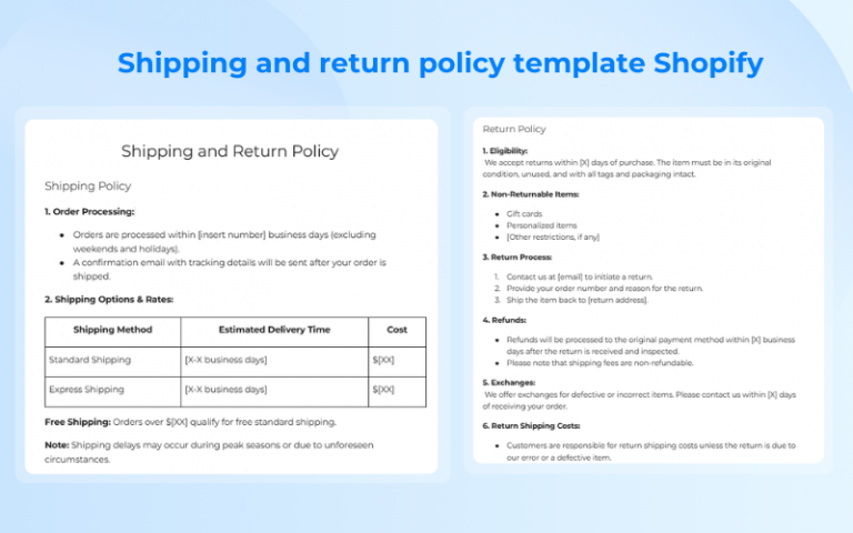 5+ Free Shopify shipping policy templates [Google docs]